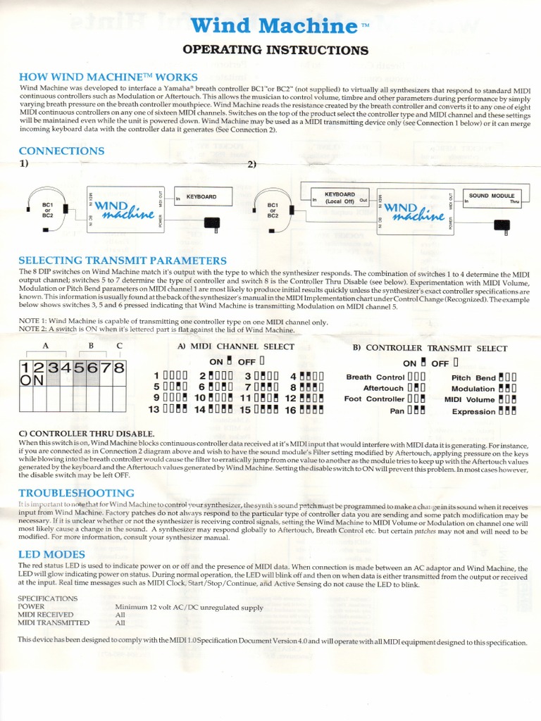 Anatek Wind Machine Manual | PDF