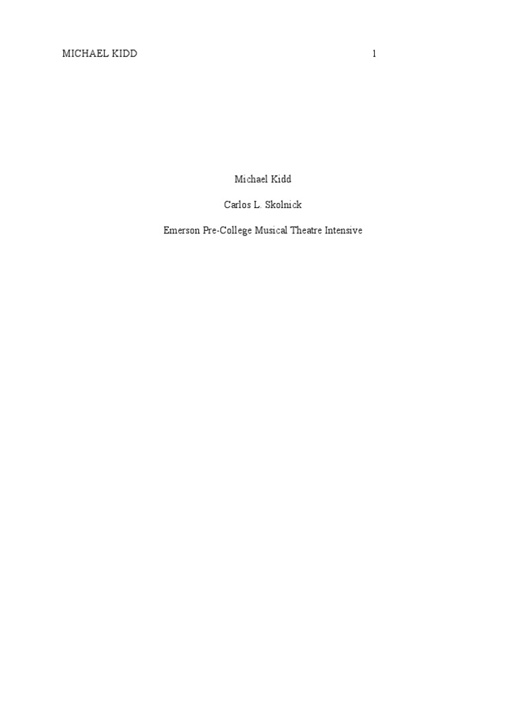 Michael Kidd | PDF | Dances | Entertainment