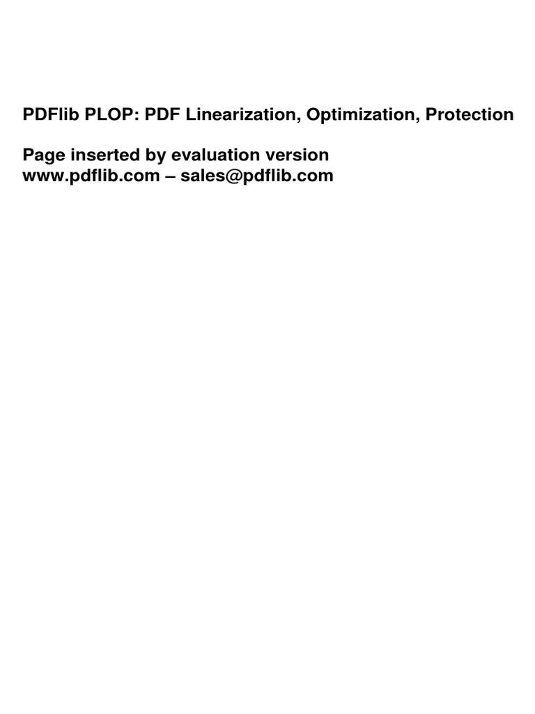 Pdflib Plop: PDF Linearization, Optimization, Protection Page Inserted by Evaluation Version ...