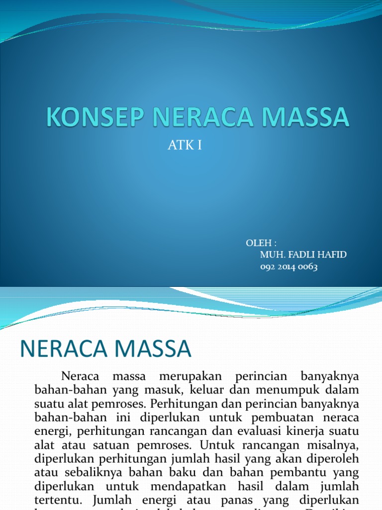 Konsep Neraca Massa | PDF