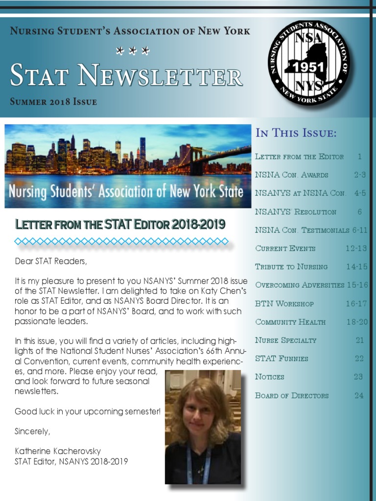 The STAT Newsletter Summer 2018 Issue | PDF | Nurse Practitioner | Nursing
