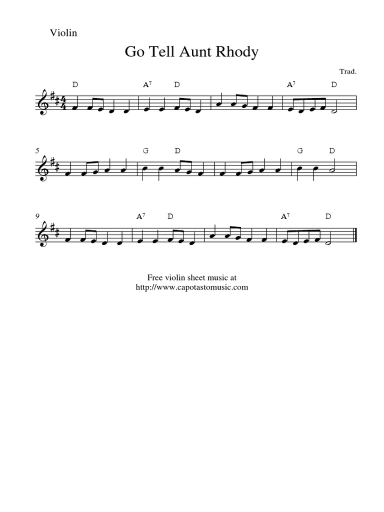 Go Tell Aunt Rhody Violin PDF | PDF