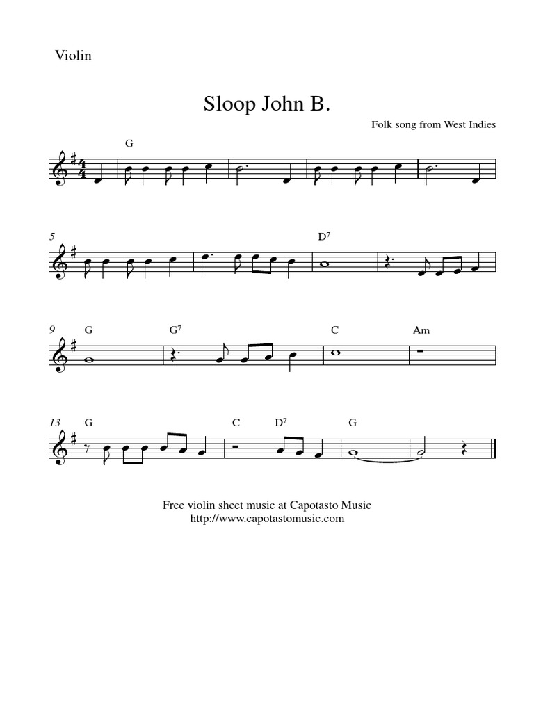 Sloop John B Violin PDF | PDF