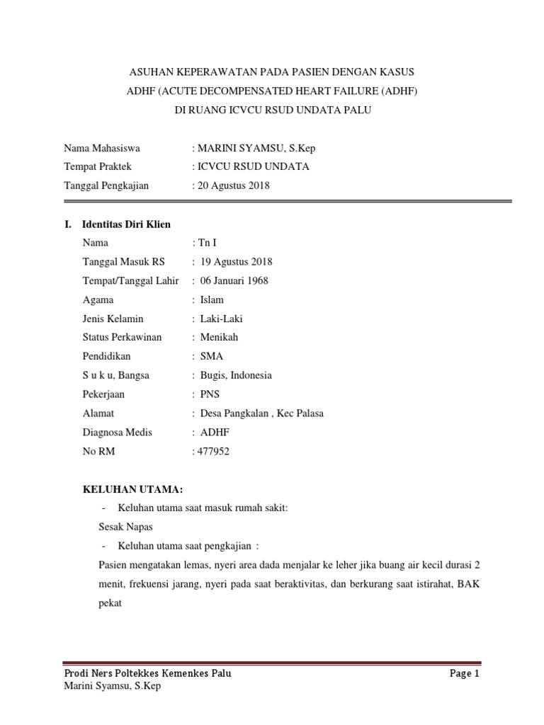 Askep Adhf Fix | PDF