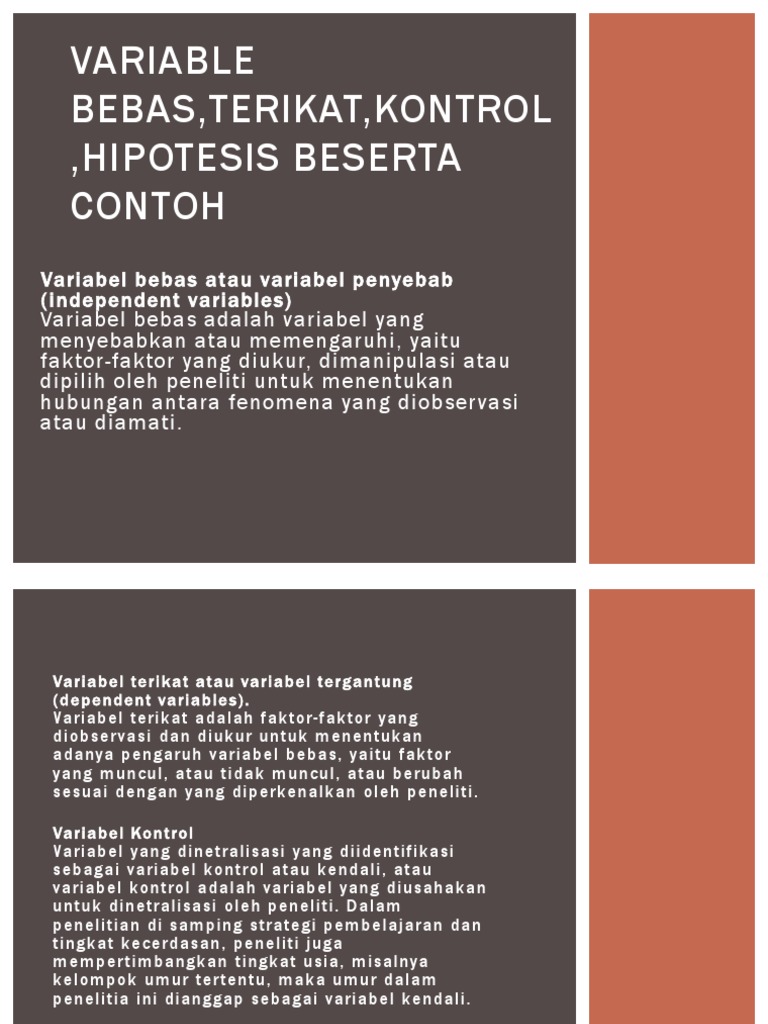 Variable Bebas, Terikat, Kontrol, Hipotesis Beserta Contoh Tugas Faizal ...