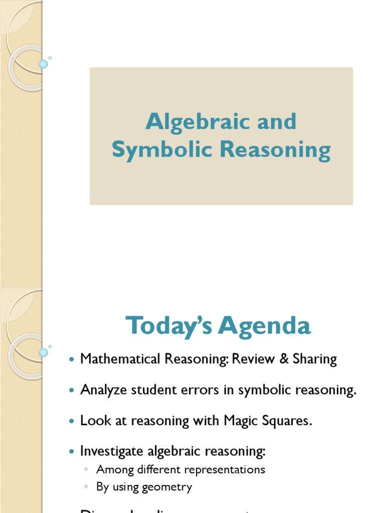 Algebraic and Symbolic Reasoning | Download Free PDF | Algebra | Numbers