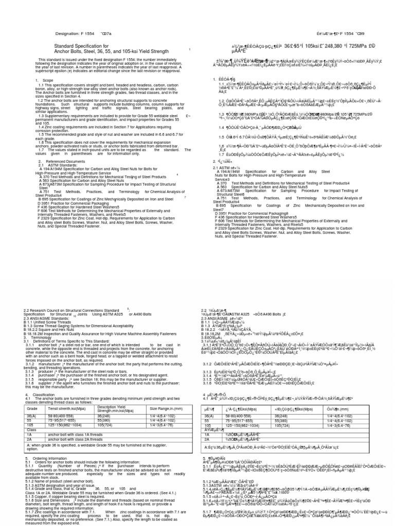 ASTM F 1554 Chinese | Download Free PDF | Screw | Industrial Processes