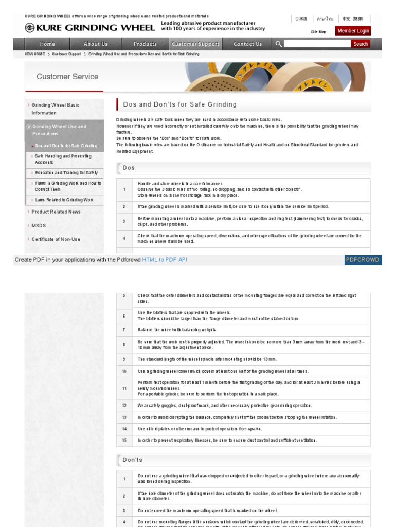 Dos and Don'ts For Safe Grinding: Grinding Wheel Basic Information ...