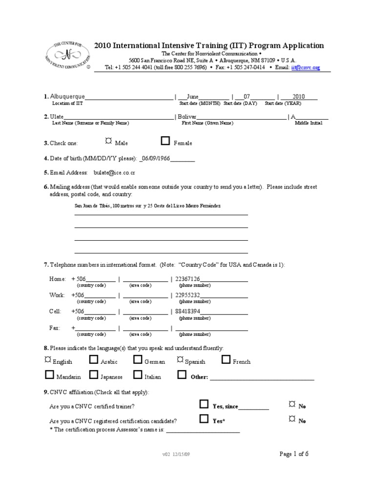 2010 IIT Application Form En.v2 | PDF | Visa Inc. | Credit Card