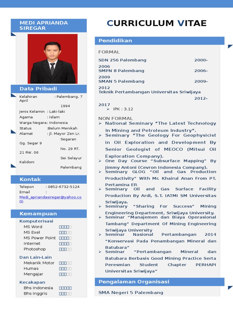 CV Medi Aprianda Siregar PDF | PDF