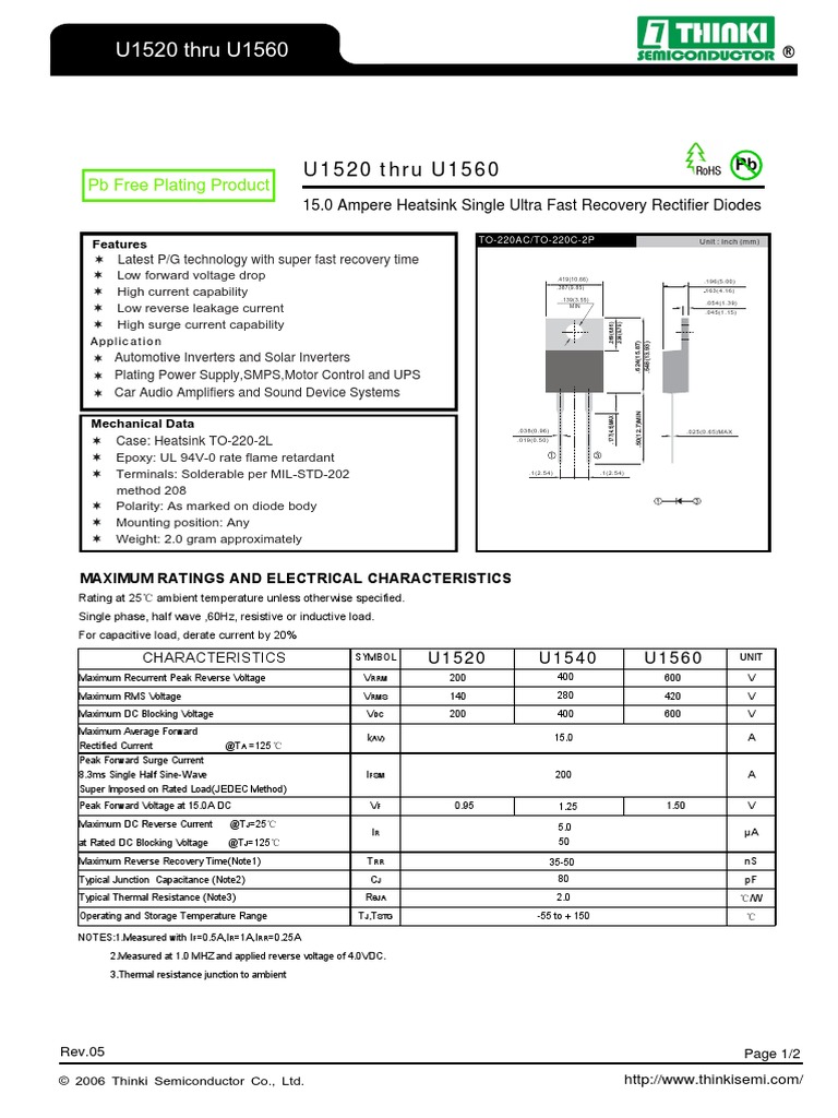 U 1520 Cat Diode | PDF | Diode | Power Inverter