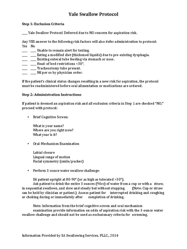 Yale-Swallow-Protocol.pdf | Sensitivity And Specificity | Medicine
