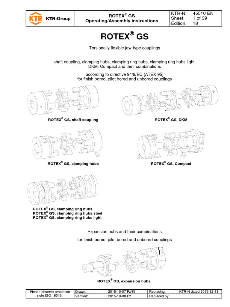 Rotex Coupling | PDF | Engineering Tolerance | Screw