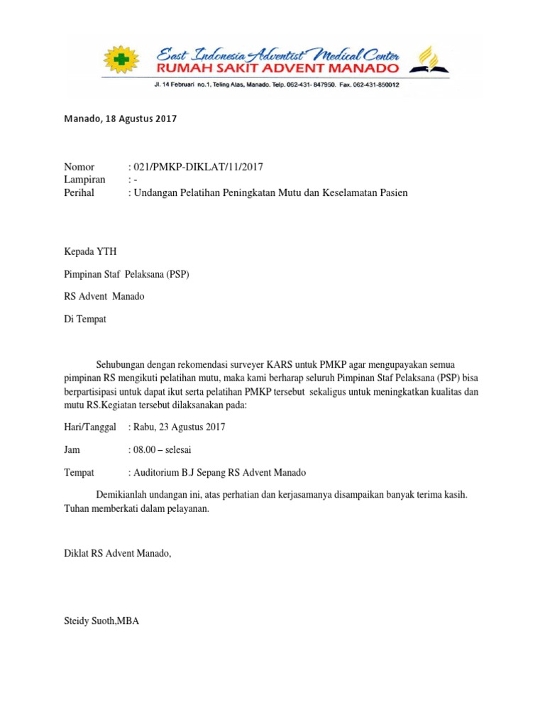 Surat Undangan Pelatihan | PDF