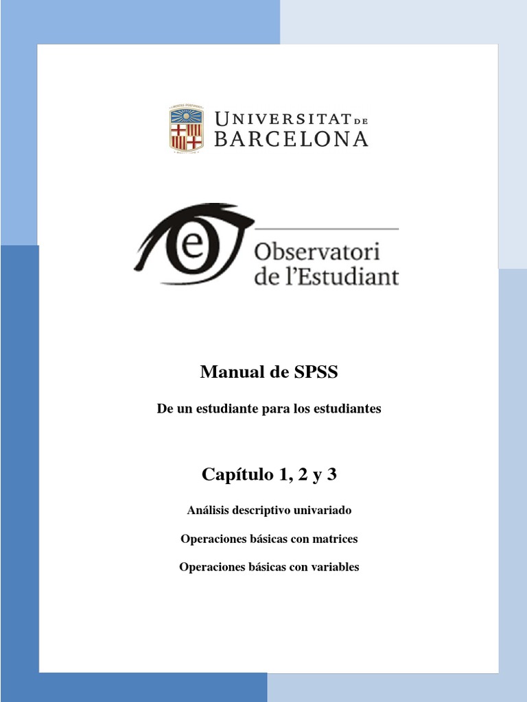 Manual de SPSS para Estudiantes | PDF | Histograma | Spss