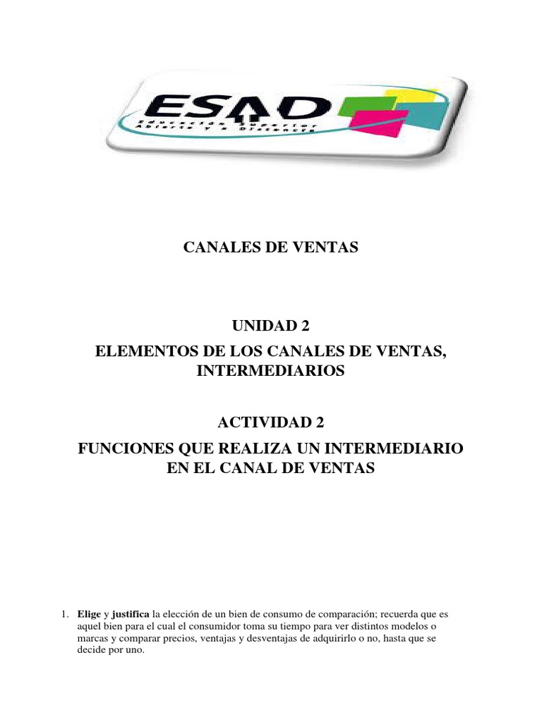 Gcav U2 A2 | PDF | Los consumidores | Producto (Negocio)