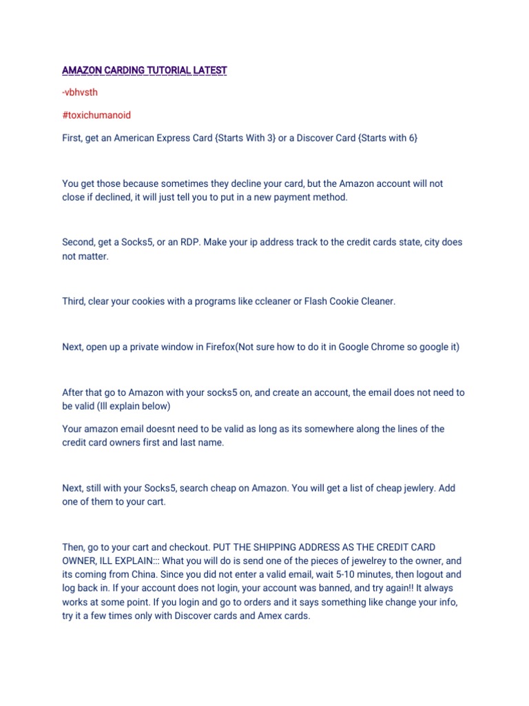 Amazon Carding Tutorial | PDF