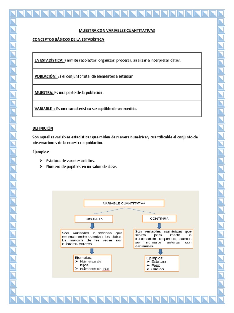 Muestra Con Variables Cuantitativas | PDF | Muestreo (Estadísticas) | Estadísticas