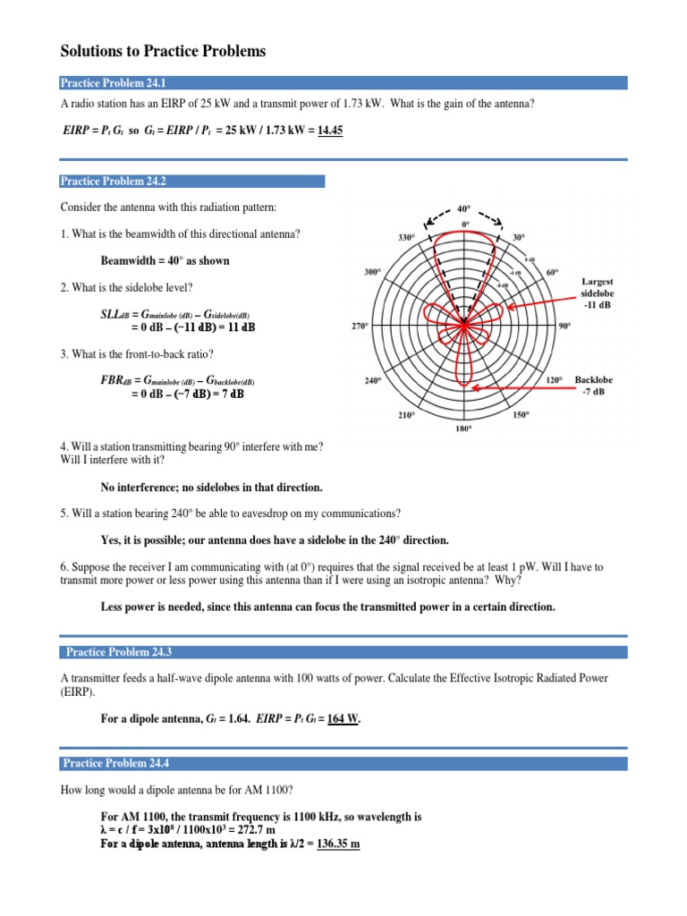 Chapter 24 Solutions Practice Problems Pdf Pdf Antenna Radio