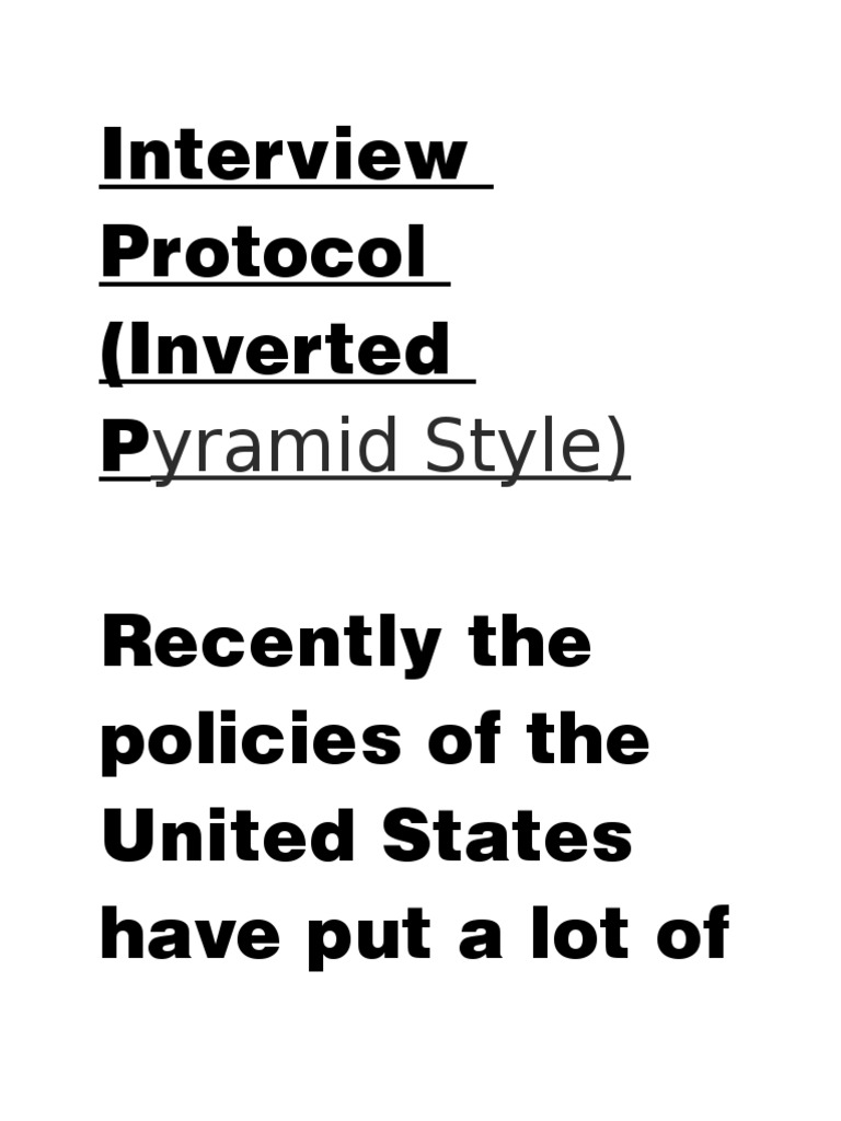 Interview Protocol - Tue19Jun2018 | PDF