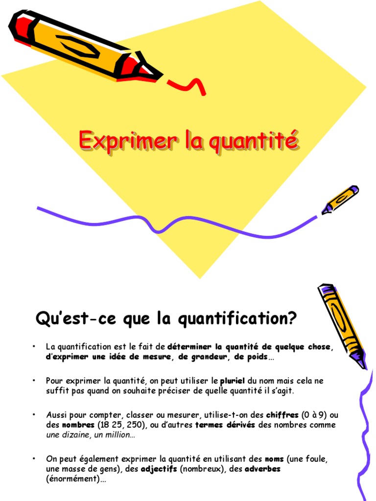 Exprimer La Quantité | PDF | Nombre grammatical | Grammaire