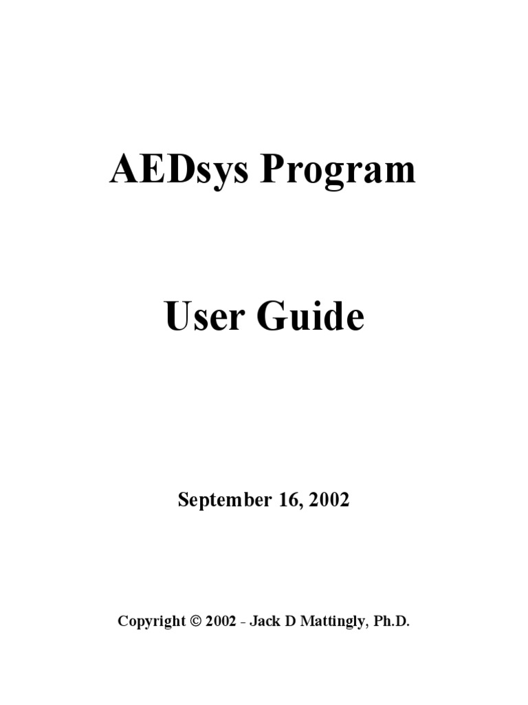 AEDsys User Guide | PDF | Menu (Computing) | Engines