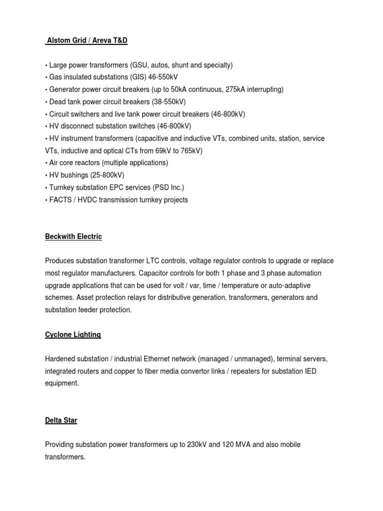 Alstom Grid / Areva T&D | PDF | Electrical Substation | Transformer