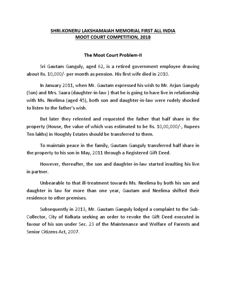 Annexure 2 Moot Problem II | PDF