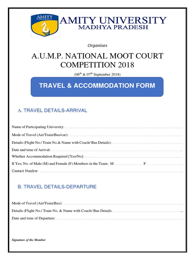 Travel and Accommodation Form | PDF