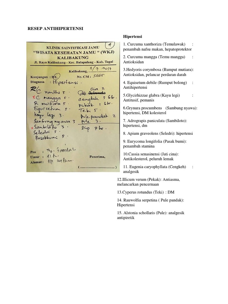 Resep Hipertensi | PDF