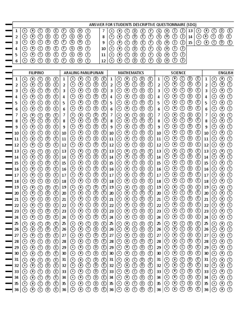 Nat Answer Sheet Pdf