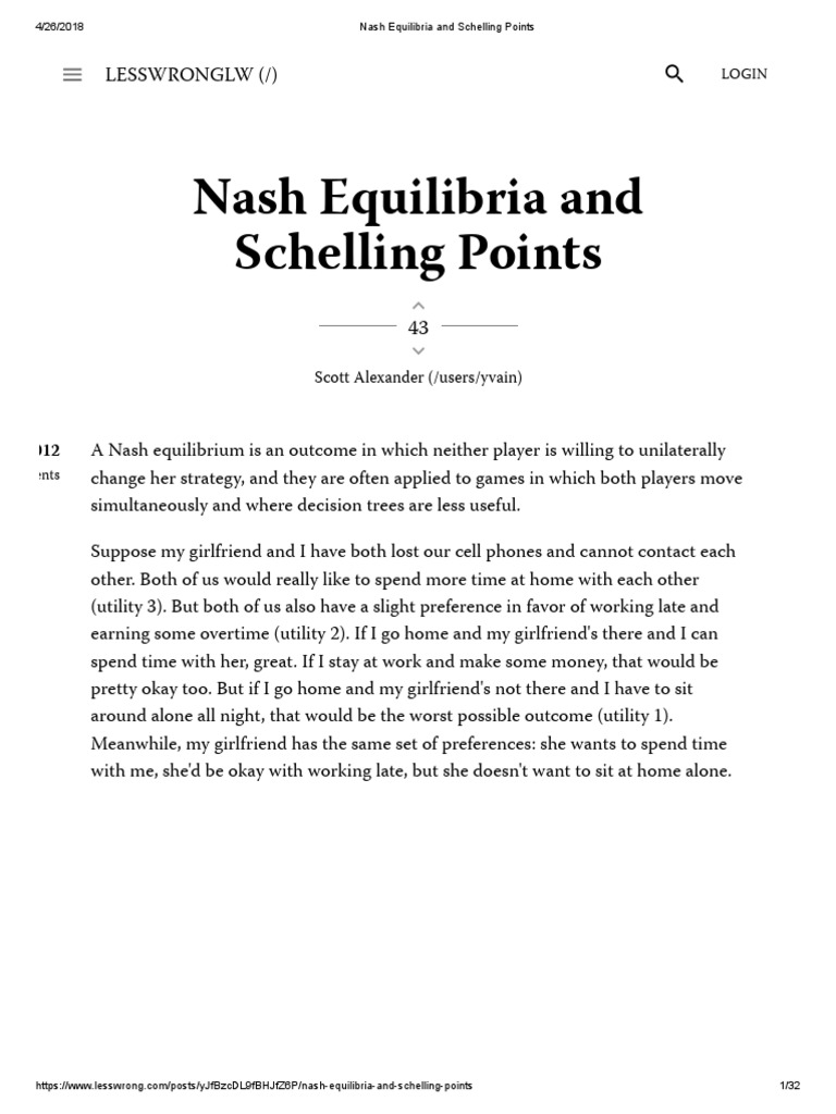 Nash and Schelling | PDF | Economics Of Uncertainty | Game Theory