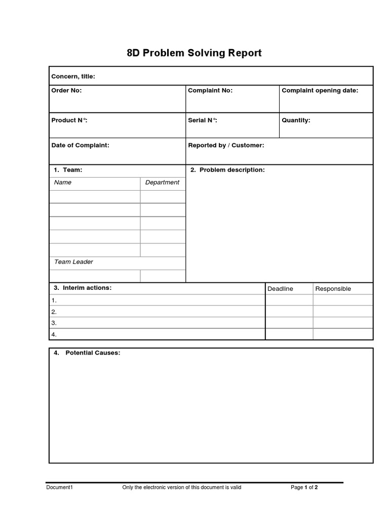 8D Problem Solving | PDF