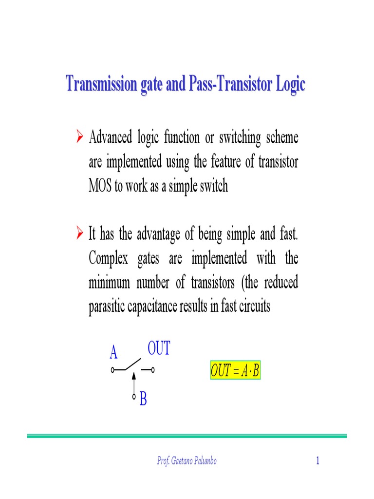 Pass Transistor | PDF | Logic Gate | Mosfet