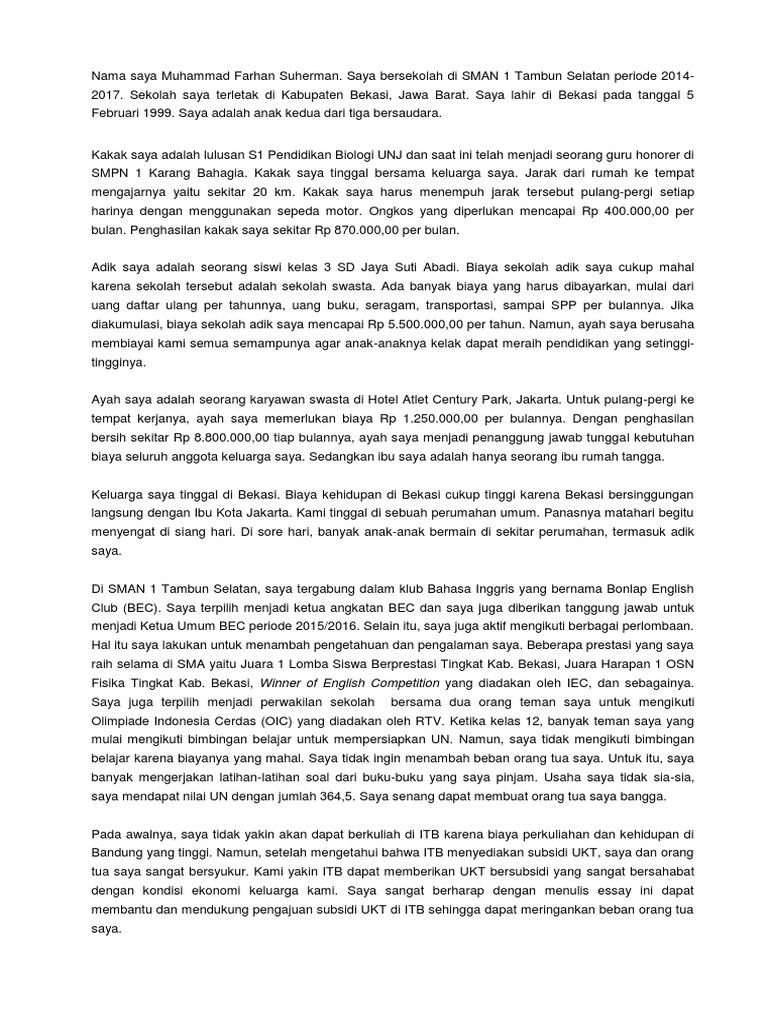 Essay Ukt Itb | PDF