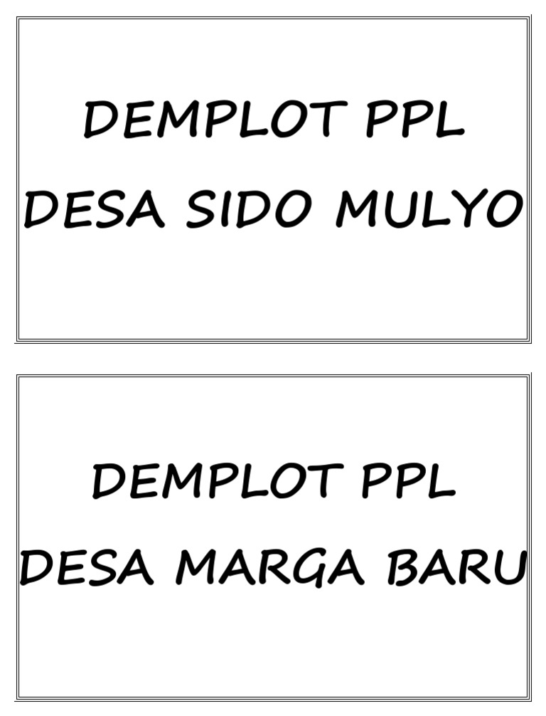 Papan Nama Demplot PPL | PDF
