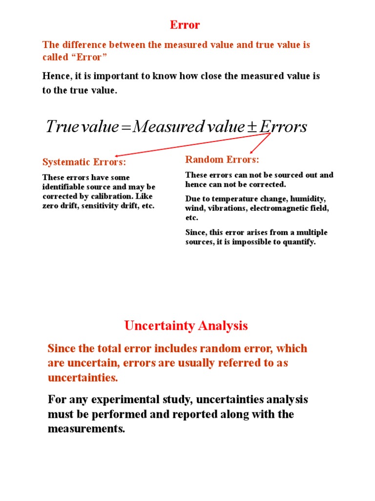 True Value Measured Value Errors: Error | PDF | Observational Error | Normal Distribution