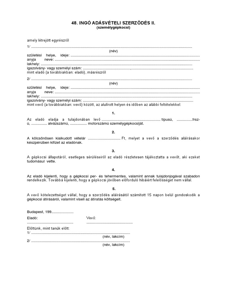 048 - Ingó Adásvételi Szerződés II | PDF
