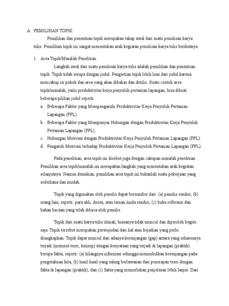 Pemilihan Topik | PDF
