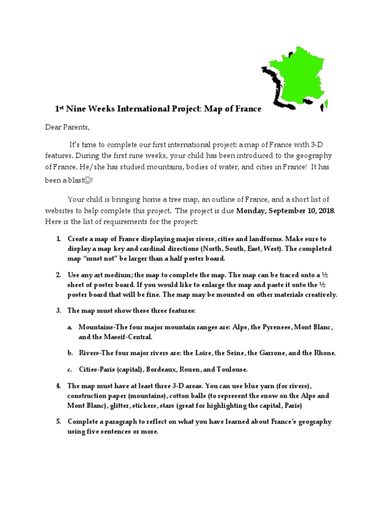 France Geography 3D Map Project | PDF | Grammar | Human Communication
