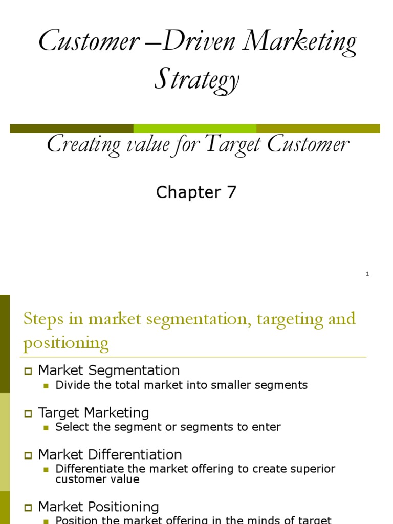 Customer-Driven Marketing Strategy | PDF | Market Segmentation ...