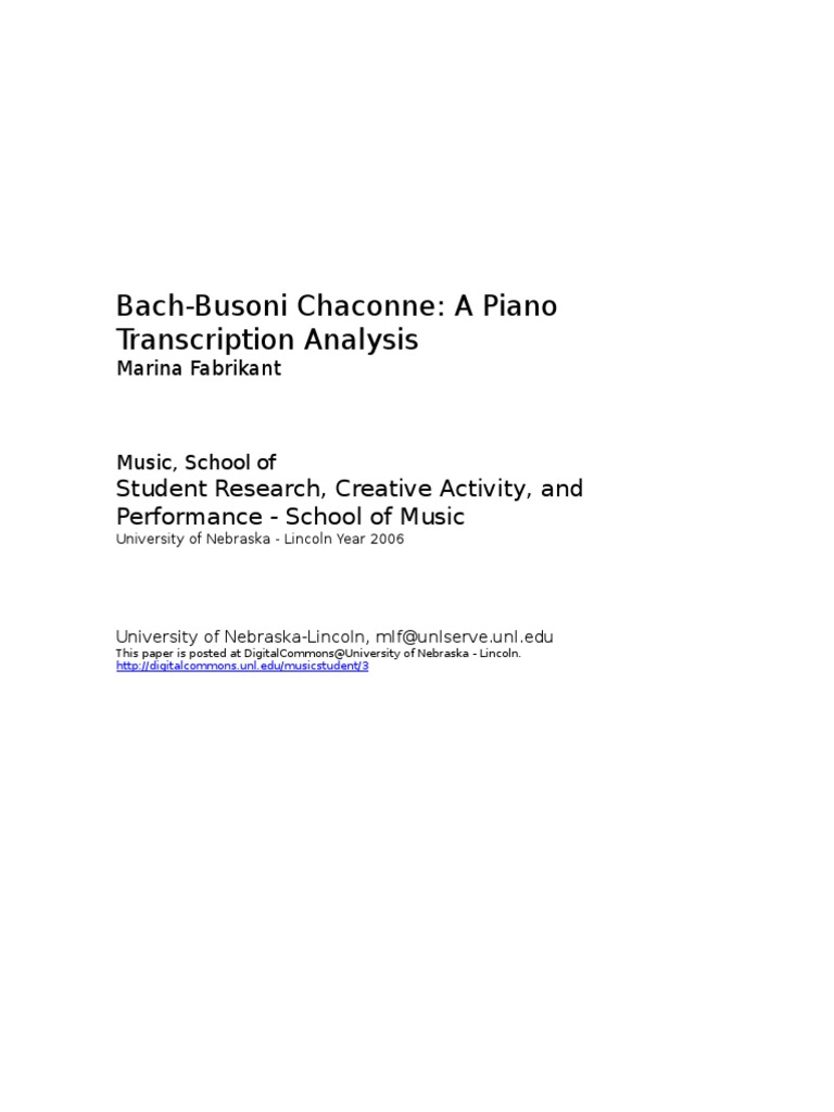 Bach Chaconne Busoni Analisis | PDF | Johann Sebastian Bach | Melodía