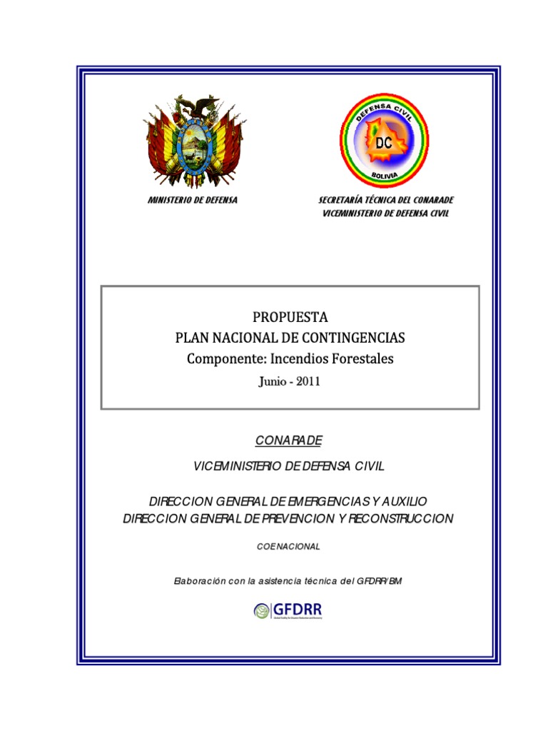 Plan de Contingencias - Incendios Forestales | PDF | Defensa Civil | Planificación
