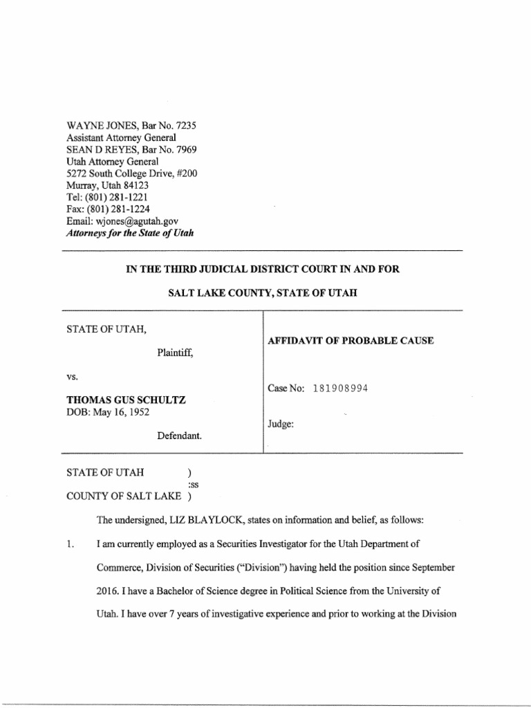 Thomas Schultz PC Statement | PDF