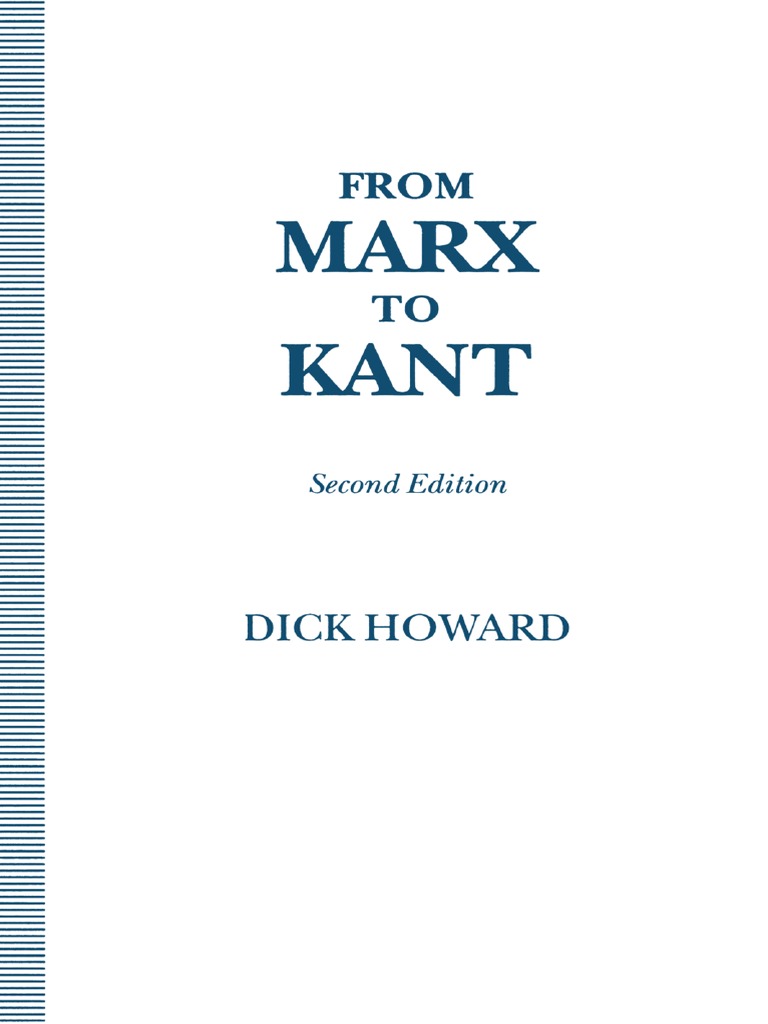 Dick Howard (Auth.) - From Marx To Kant (1993, Palgrave Macmillan UK ...