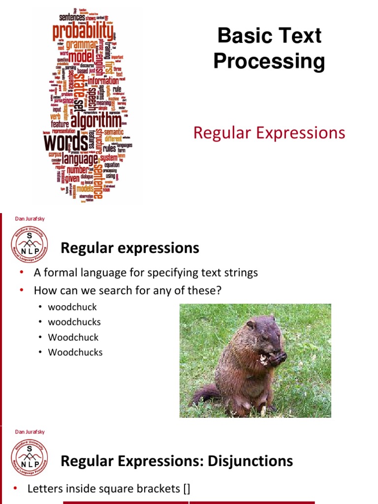 Basic Text Processing: Regular Expressions | PDF | Regular Expression | Statistical Classification