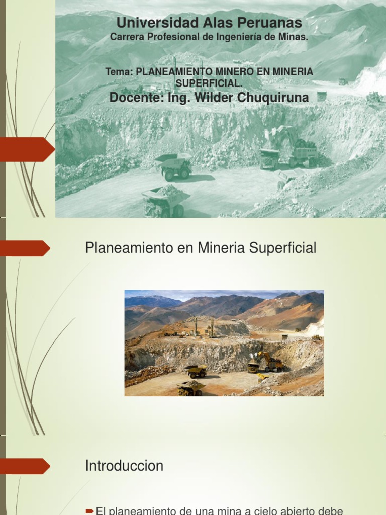 Planeamiento Minero | PDF | Minería de superficie | Minería