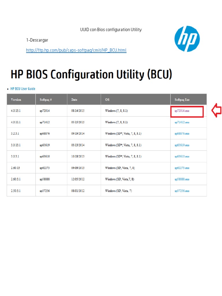 UUID Con Bios Configuration Utility | PDF | Software del sistema | Software