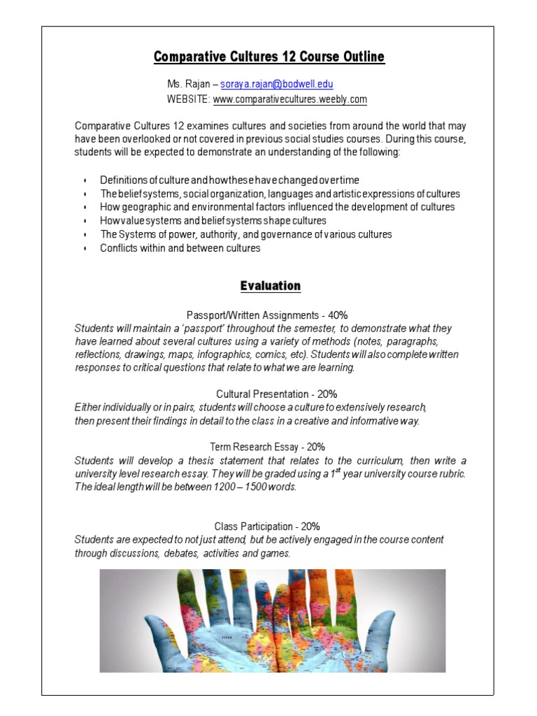 Comparative Cultures 12 Course Outline | PDF | Social Science | History