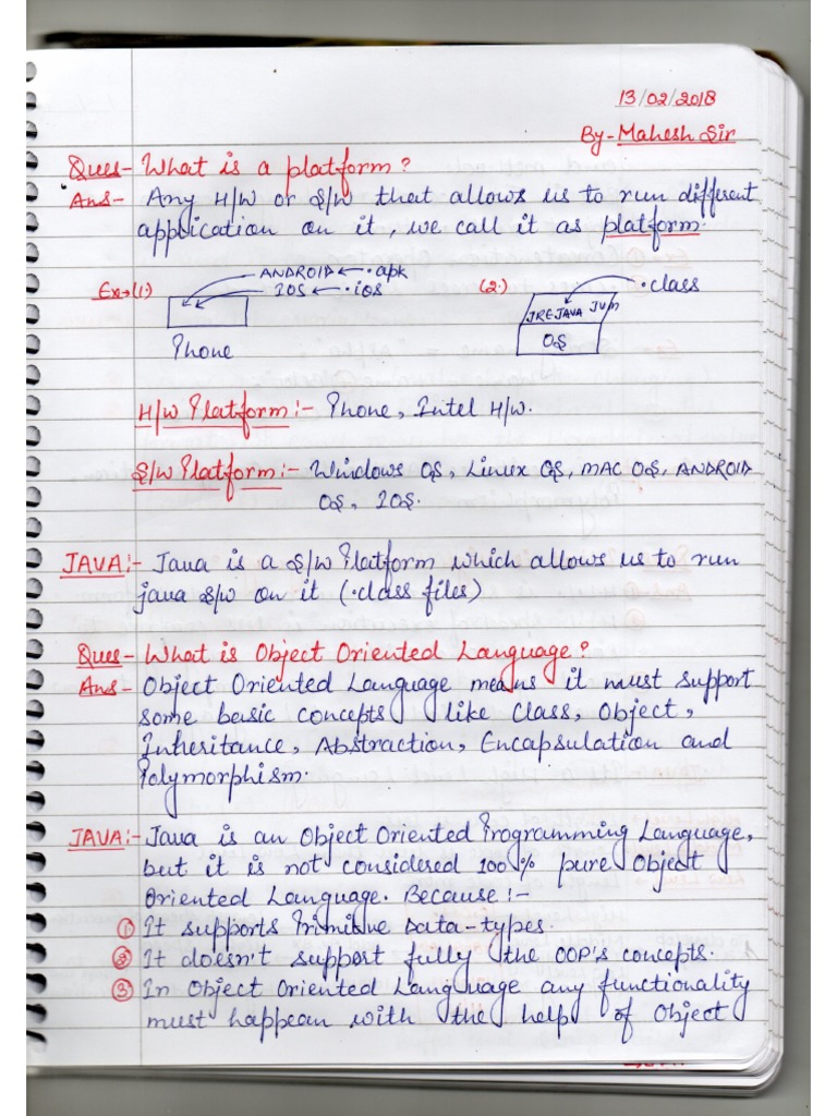 Mahesh Sir Java Notes Basics | PDF